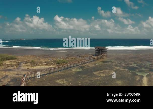 Viewpoint in the ocean at Cloud 9 surf point, Siargao island ...