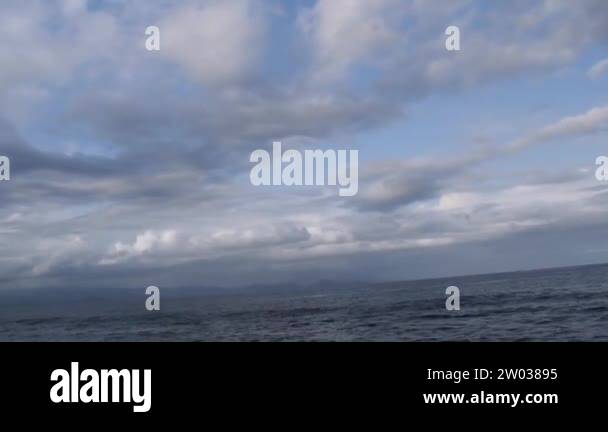 Speedboat on the way from Bali sanur beach to Nusa Penida in Bali ...
