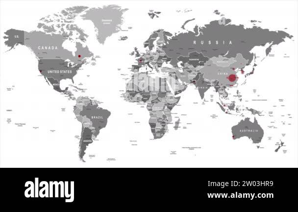 Coronavirus COVID-19 Map Spreading. Pandemic World Map. Virus Infection ...
