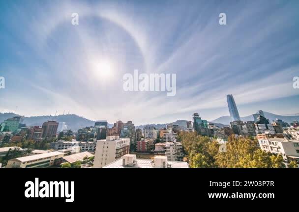 An amazing atmospheric optical phenomena, a Solar Halo over Santiago de ...