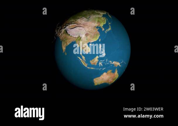 Loopable video of planet Earth in its rotational movement created in 3D ...