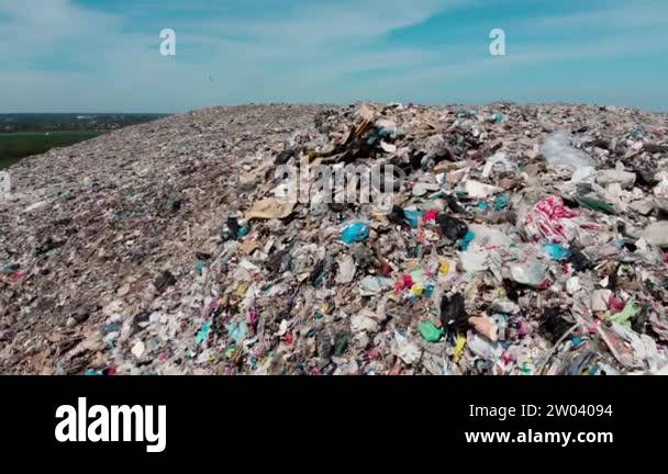 Mountain large garbage pile and pollution,Pile of stink and toxic ...
