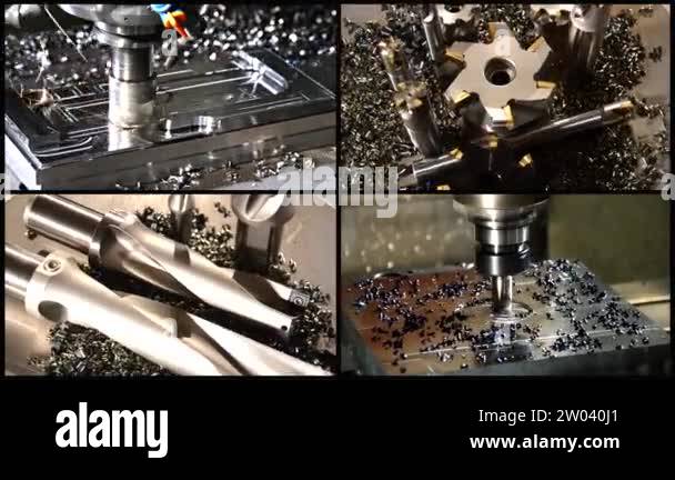 Milling machine collage Stock Video Footage - Alamy