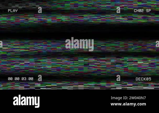 Vintage VHS (Video Home System) defects noise and artifacts effect ...