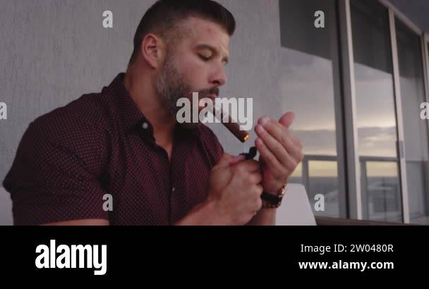 Man lighting cigar portrait Stock Videos & Footage - HD and 4K Video ...