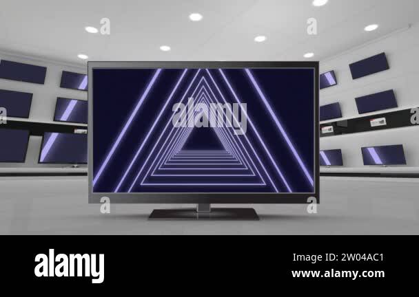 Digital animation of a televisions displayed at an electronics store ...