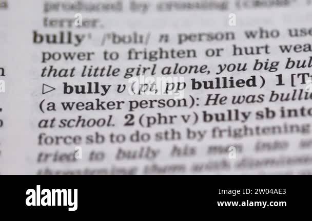 Bully, word in english vocabulary, person using force to humiliating ...