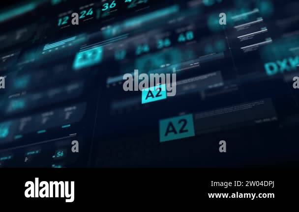 Futuristic user interface HUD GUI digital text number element for cyber technology concept with ...