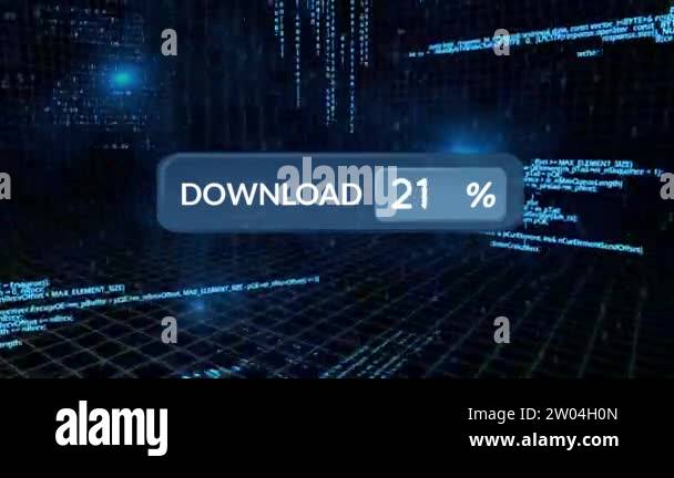 Digitally generated animation of a download progress bar with ...