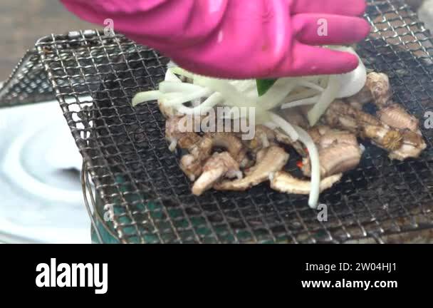 Slow motion South Korean restaurant prepping inshore hagfish for ...