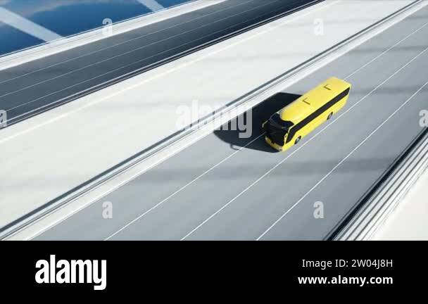 3d model of bus on bridge. Very fast driving. 4k animation Stock Video ...