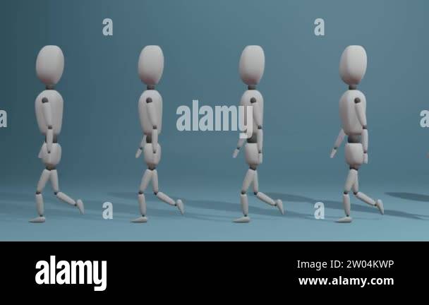 Walking group of people as a symbol of teamwork and workforce. Looped ...