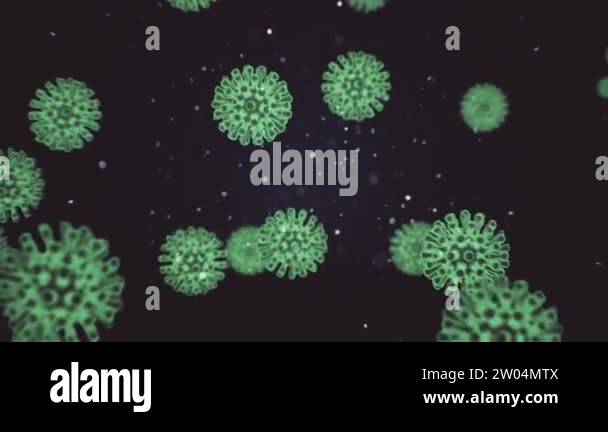 Virus And Bacteria Under Electron Microscope. Viral Epidemic Disease ...