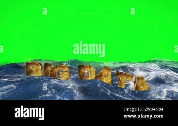 Big data text floating in the water against green screen Stock Video ...