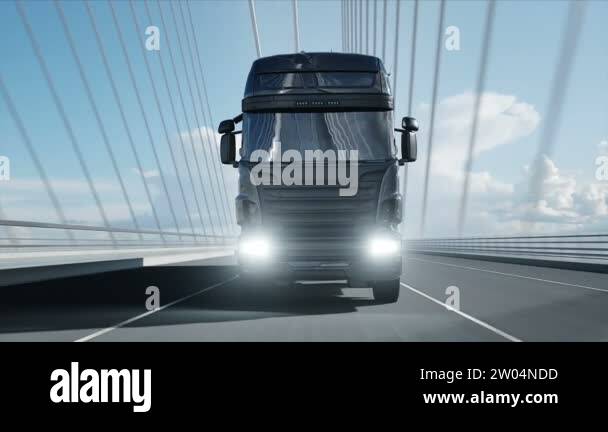 3d model of truck on the bridge. 4k animation Stock Video Footage - Alamy