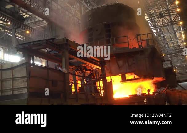Equipment in the steel smelting plant. Industrial details of ...