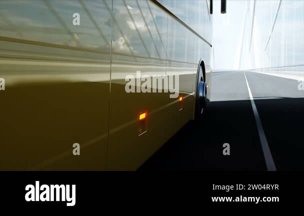 3d model of bus on bridge. Very fast driving. 4k animation Stock Video ...