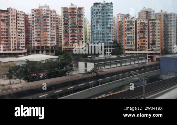 Hong Kong / China Apr 19 2020: Kwun Tong MTR trains in operations, Hong ...