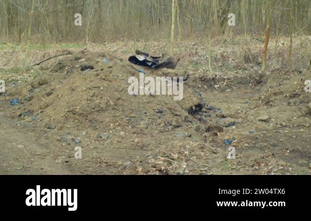 Remediation of contamination pollution soil, toxic tar asphalt chemical ...