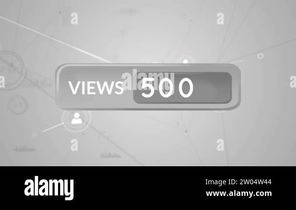 Digital Animation Of View Count With Increasing Numbers While