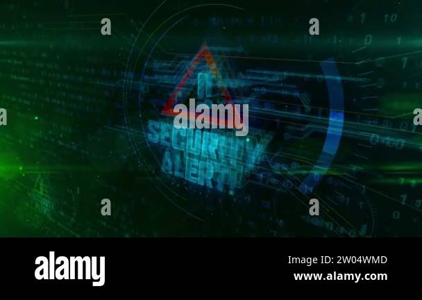 Security Alert Hologram Intro On Dynamic Futuristic Background Modern