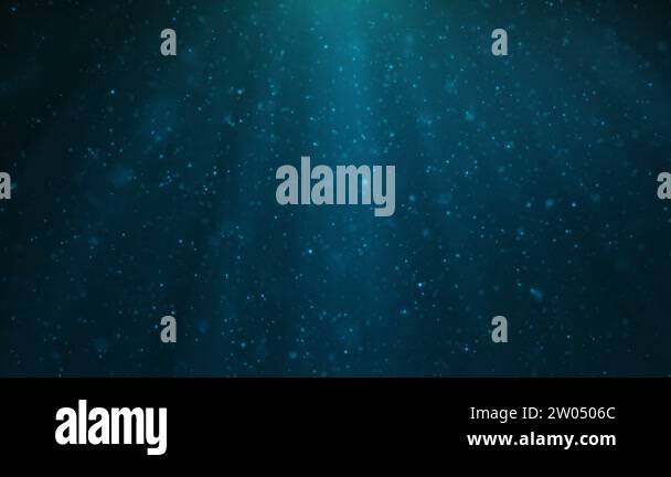 Abstract motion background of shining, sparkling blue particles. Beautiful blue floating dust ...