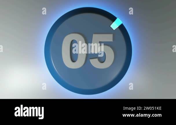 The number 05 on a circle badge with a lighted rotating cursor - 3D ...