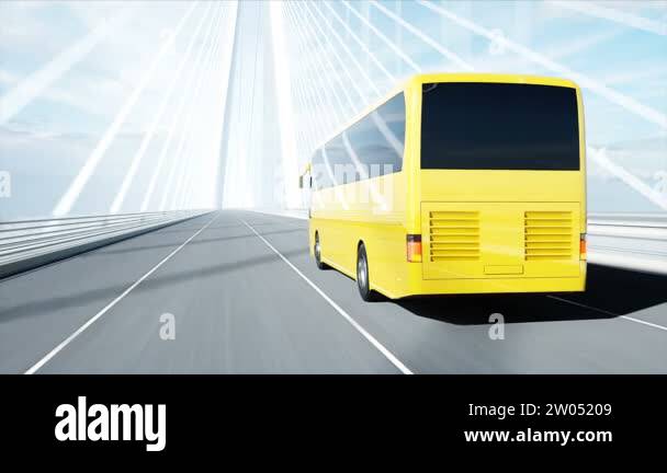 3d model of bus on bridge. Very fast driving. 4k animation Stock Video ...