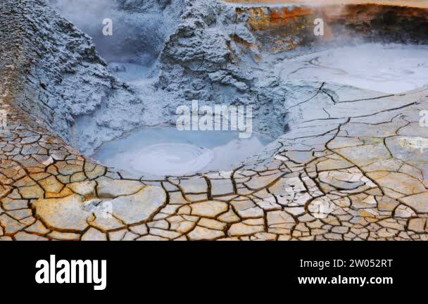 Sulfur hot springs, north Iceland, Europe Stock Video Footage - Alamy