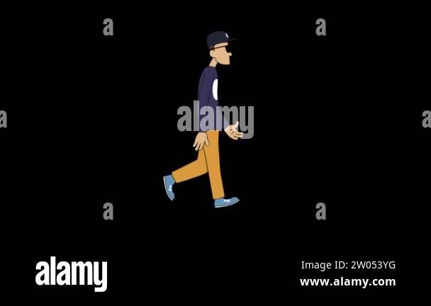 Man walk cycle. Loop animation with included alpha channel Stock Video ...
