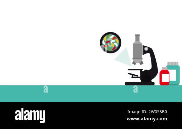 laboratory microscope medical test animation Stock Video Footage - Alamy
