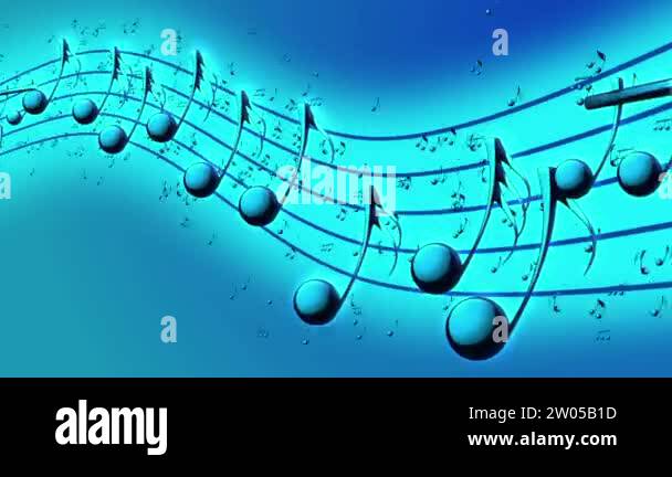 Animated background with musical notes, Music notes flowing, flying ...