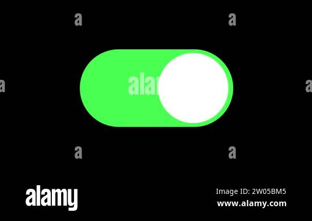 Switch On and Off Button on Phone and Tablets Screens. Toggle Button on Black Background. Loop ...