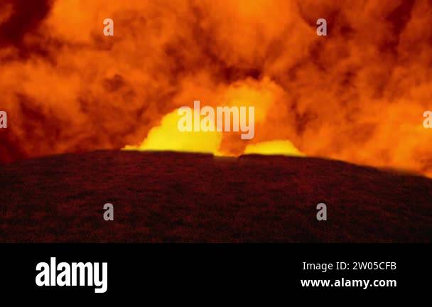 Animation of orange and yellow clouds moving in fast motion in seamless ...