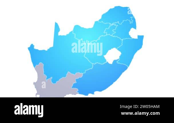 South Africa Map Showing Up Intro By Regions/ 4k animated south africa ...