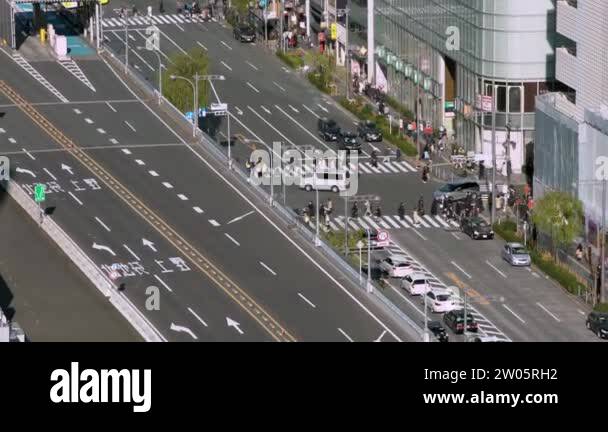 Tokyo, Japan-02 February, 2020: 4K, Elevated view over a crowd ...