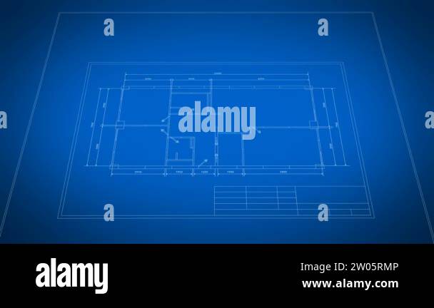 Beautiful 3d Blueprint of Building Apartments Turning on Blue ...