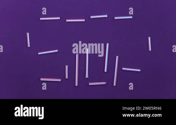 Stop motion animation. Word stop plastic tubes and Different white ...