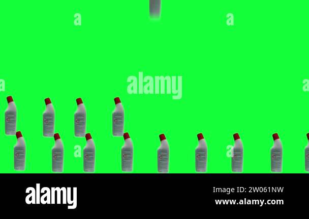 group of plastic bottles animation, editable green screen -Chroma key ...