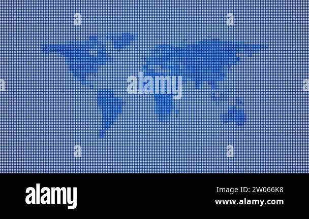 Animated map of the world. Round pixels. The appearance and ...