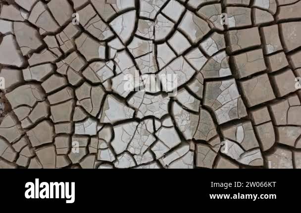 Desert. Aerial view of a beautiful cracks in the ground. texture, deep ...