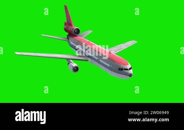 Airplane Airliner Sky Clouds Green Screen 3D Rendering Animation Stock Video Footage - Alamy