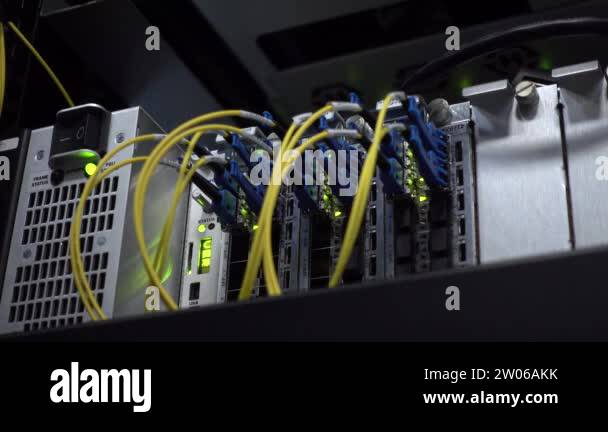 MOSCOW, RUSSIA - June 05, 2019 : Back Side Of Modern Server Rack ...