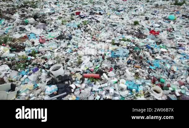 Mountain garbage, large and degraded garbage pile, Pile of stink and ...