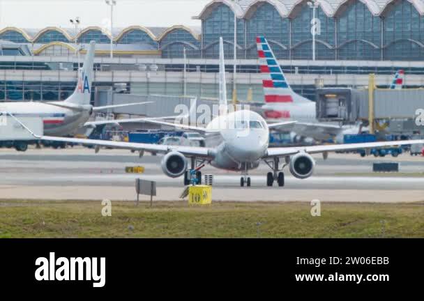 AA American Airlines and Eagle Passenger Jet Airplanes at Ronald Reagan ...