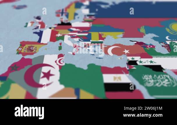 3D Africa Countries Map with Borders and Flags Stock Video Footage - Alamy