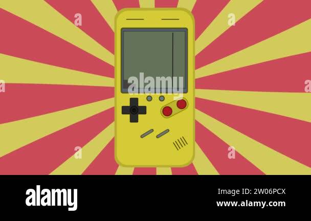 Animation of a retro electronic arcade game Tetris on a colorful ...