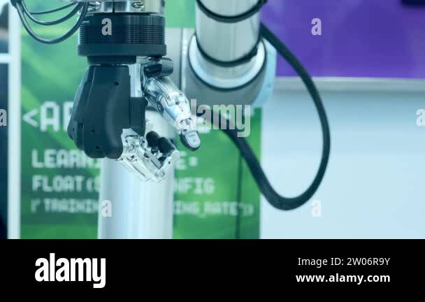 Modern technology today. Robotic human arm is a manipulator. Modern ...