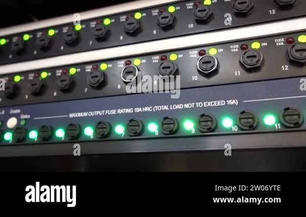 Panel modern servers in the data center. Supercomuter telecommunication ...