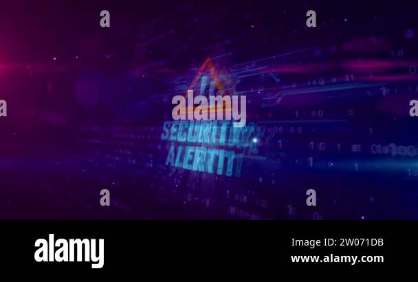 Security alert hologram intro on dynamic futuristic background. Modern ...